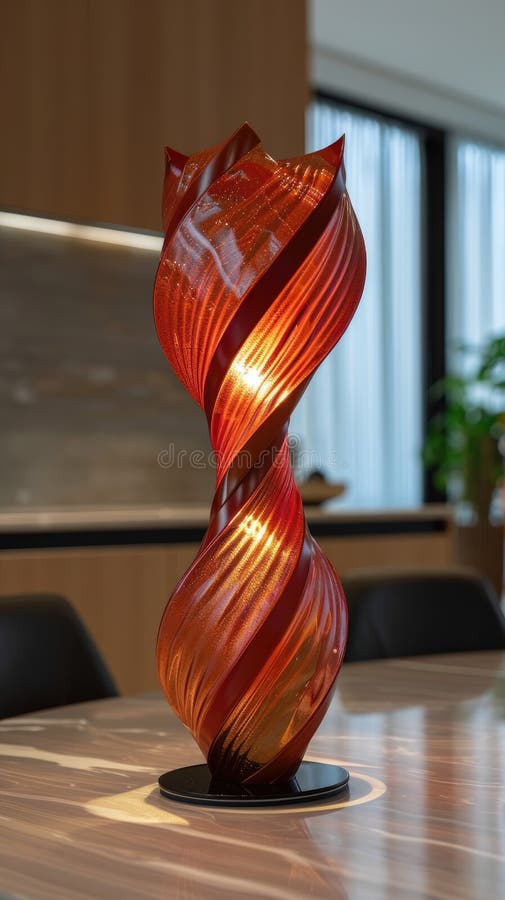 Elegant Red and Gold Modern Lamp with Unique Design Stock Illustration ...