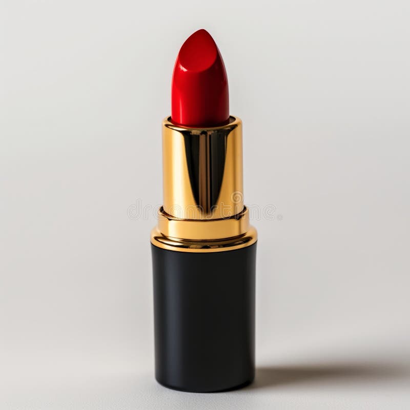 Elegant Red Lipstick on Neutral Background Stock Photo - Image of ...