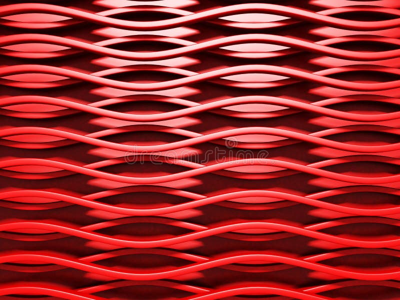 Elegant Red Metallic Background with Curved Wave Lines Stock ...
