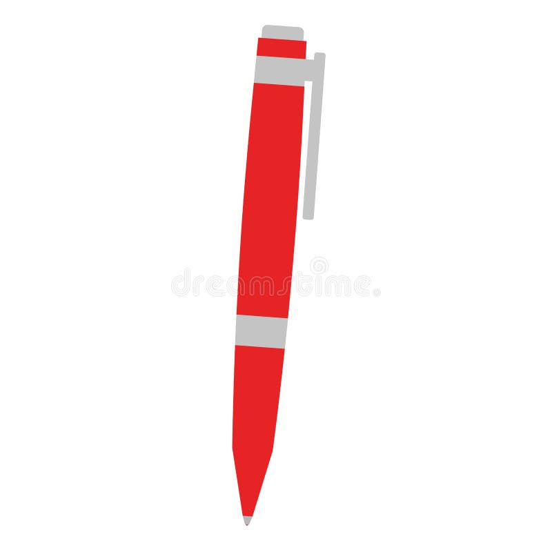 Elegant red pen stock vector. Illustration of paper - 168313437
