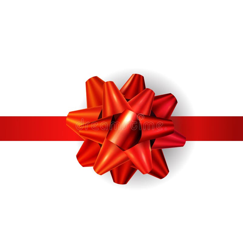 Elegant Red Ribbon and Bow Isolated on White Stock Vector ...