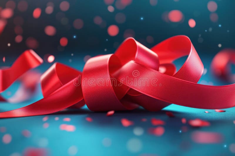 Elegant Red Ribbon Folded into Intricate Shapes and Patterns for ...