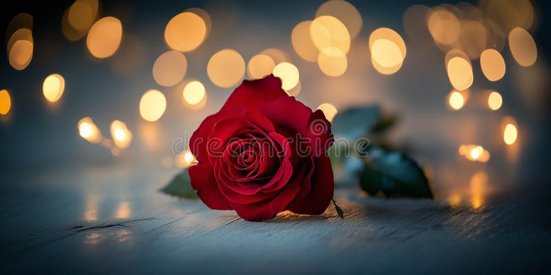 Elegant Red Rose Reflects Light on Textured Surface Stock Illustration ...