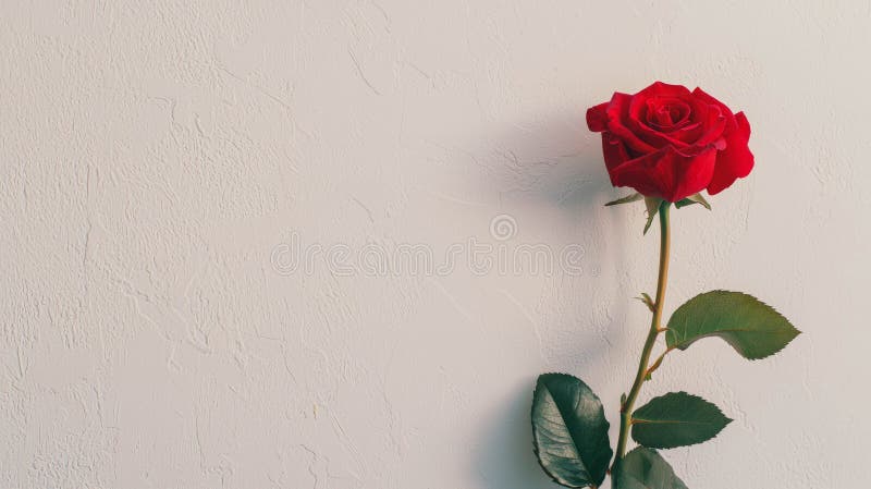 Elegant Red Rose on White Background for Romantic or Floral Design ...