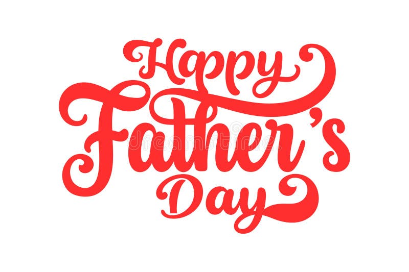 An Elegant Red Script Text with Happy Fathers Day Greeting Stock Vector ...