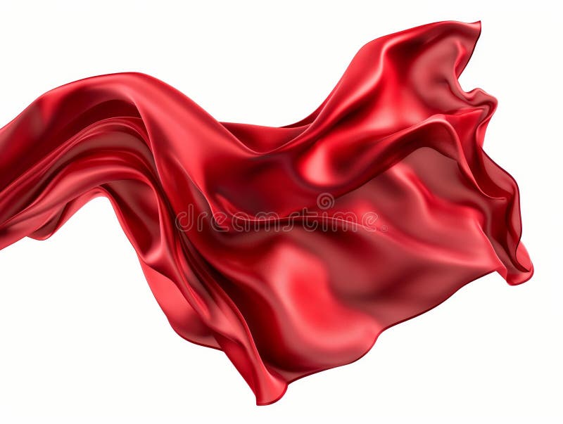 Elegant Red Silk Fabric Wave Stock Photo - Image of bright, smooth ...
