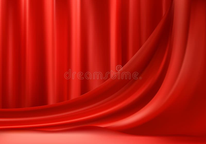 Elegant Red Stage Curtain with Dramatic Lighting and Wavy Texture Stock ...