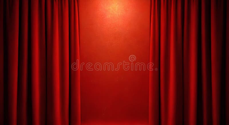 Elegant Red Theater Curtains Framing a Vibrant Background, Perfect for ...