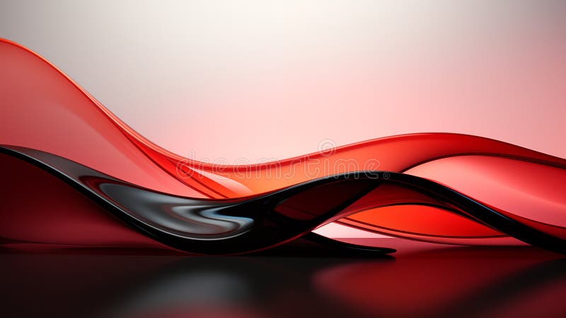 Elegant Red Waves: Abstract Art Stock Illustration - Illustration of ...