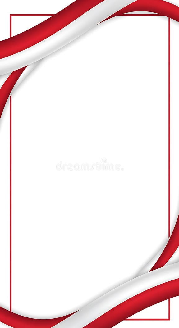 Elegant Red and White Ribbon Frame for Creative Design Projects Stock ...