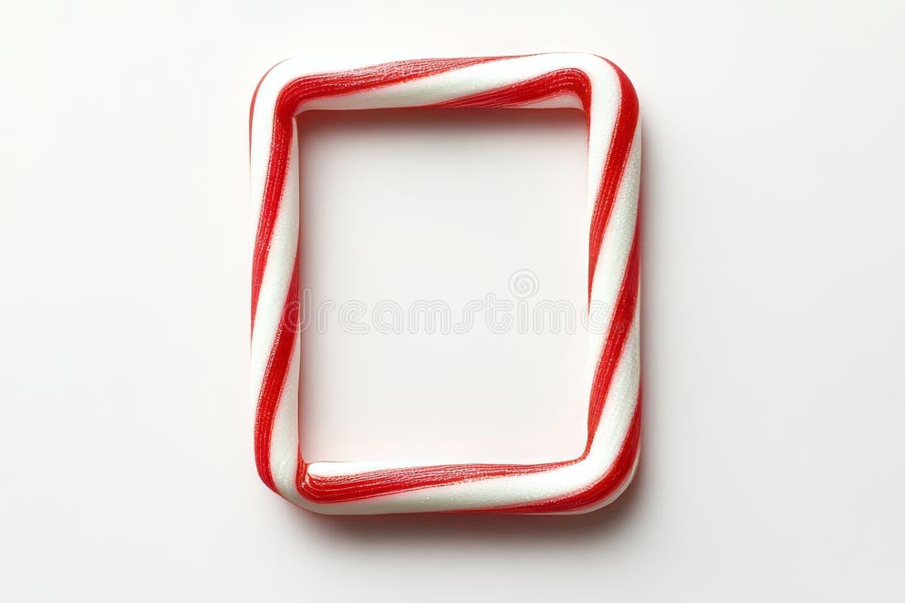An Elegant Red and White Striped Rectangle Frame with a Striped Candy ...