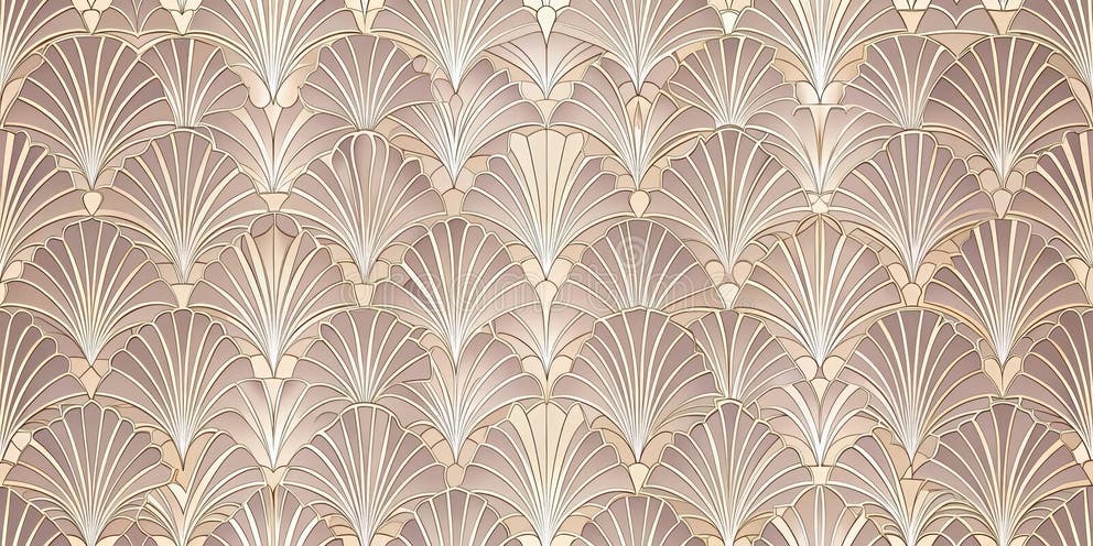 Elegant Repeating Pattern of Interlocking Fan Shapes with Delicate ...