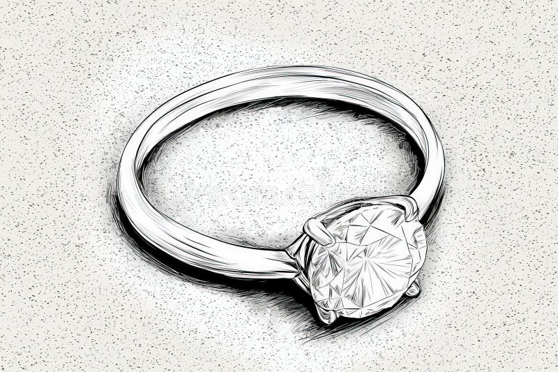 An Elegant Representation of a Diamond Ring, Showcasing Its Brilliance ...