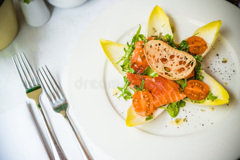 Elegant Restaurant Appetizer Stock Photo - Image of vegetable ...