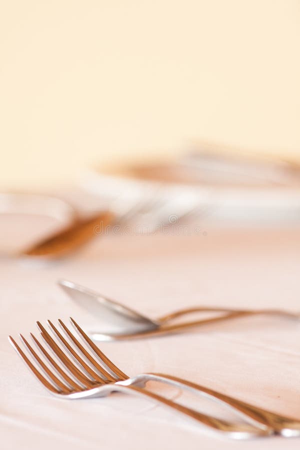 Elegant Restaurant Setting If Fine Dining Cutlery Stock Photo - Image ...