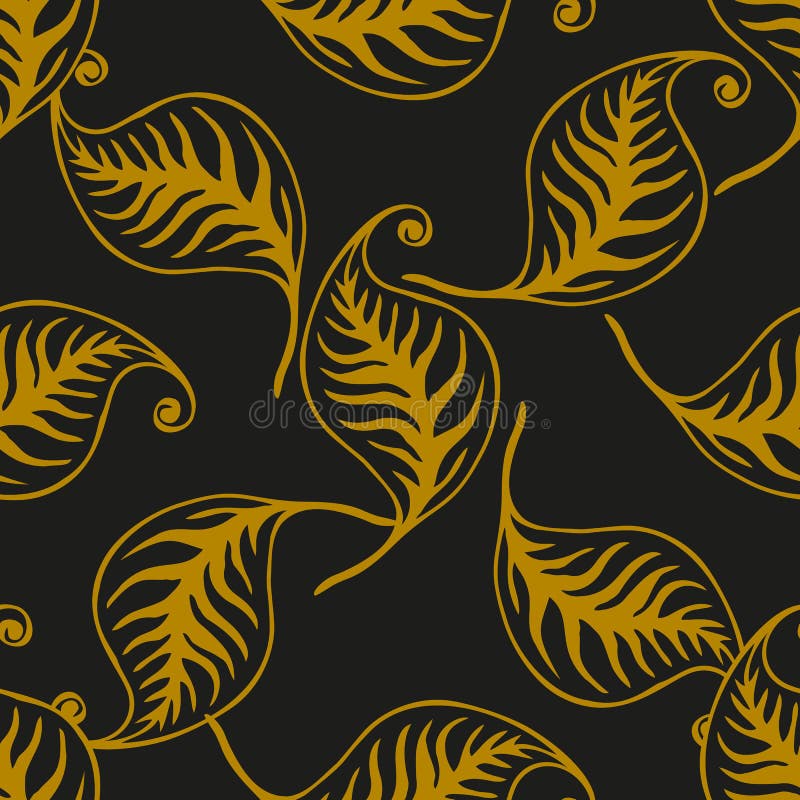 Elegant Retro Style Leaves Seamless Pattern. Vector Design Stock ...