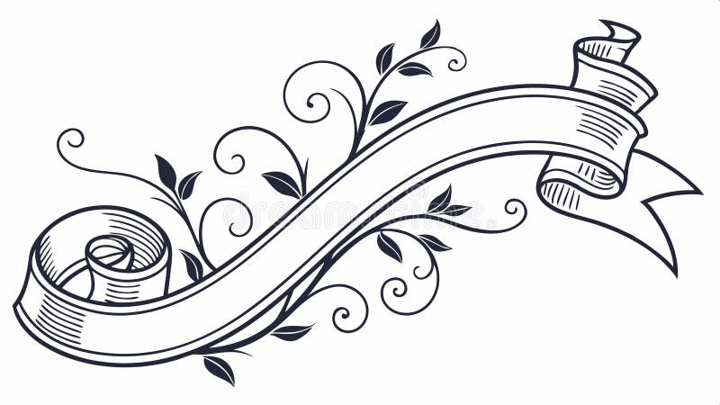 Elegant Ribbon Banner Design, Decorative Scroll Element, Vector Art ...