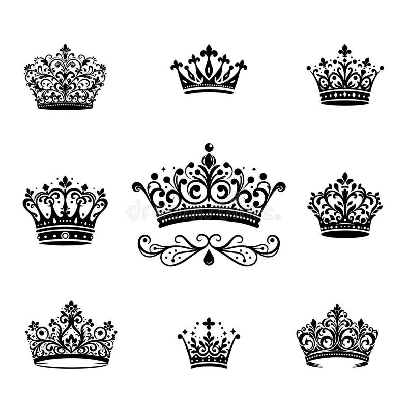 Elegant Rococo Style Crowns Stock Vector - Illustration of fairy ...