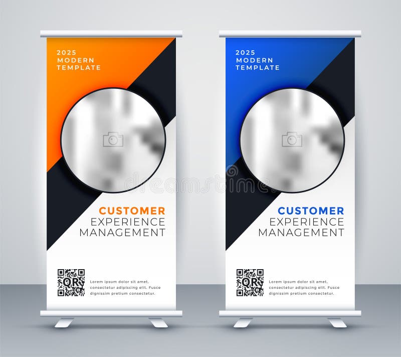 Elegant Roll Up Standee Presentation Banner Stock Vector - Illustration ...