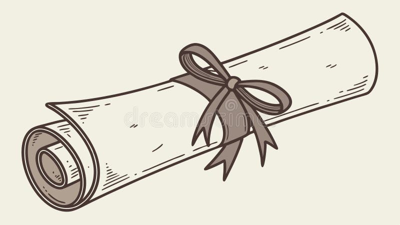 Elegant Rolled Scroll Document, Achievement Certificate, Vector Design ...