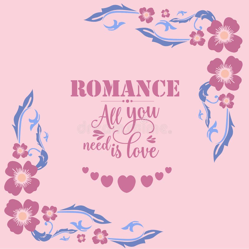 Elegant Romance Greeting Card Design, with Beautiful Pattern Leaf and ...