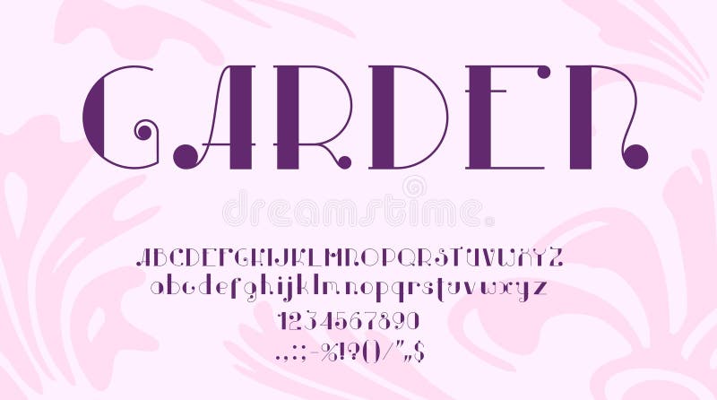 Elegant Romantic Monogram Font, Type or Typeface Stock Illustration ...