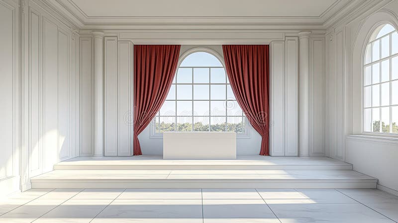 Podium Room Large Window 3d Rendering Stock Photos - Free & Royalty ...
