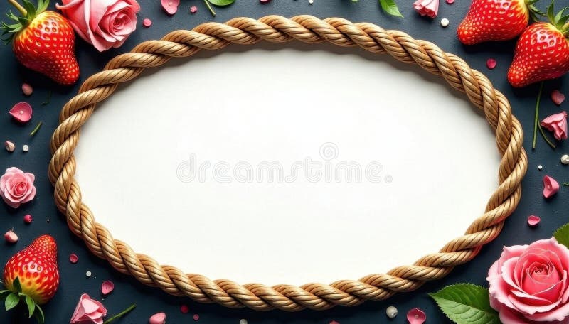 Elegant Rope Frame, Oval Shape, Intricate Ropework , Design, Photo ...
