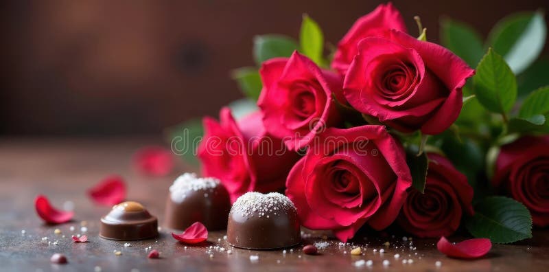 Elegant Rose Bouquet with Assorted Chocolates Arrangement Treat Present ...
