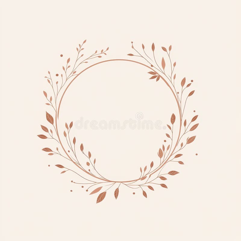 Elegant Rose Gold Floral Frame Botanical Wreath Design Stock ...