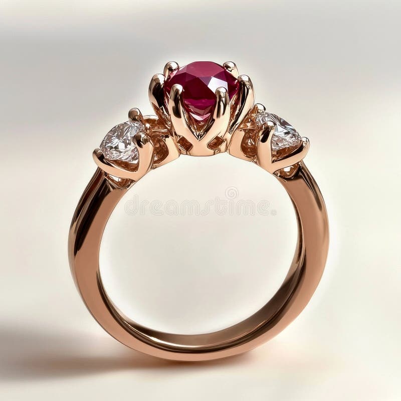 Elegant Ruby Engagement Ring Sparkling Diamonds Gold Band Stock Photos - Free & Royalty-Free ...