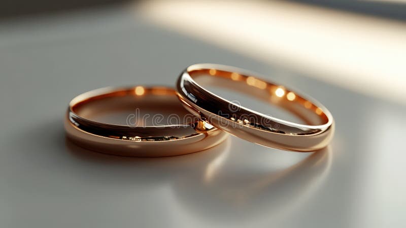 Elegant Rose Gold Wedding Rings Symbolizing Unity and Love Stock ...
