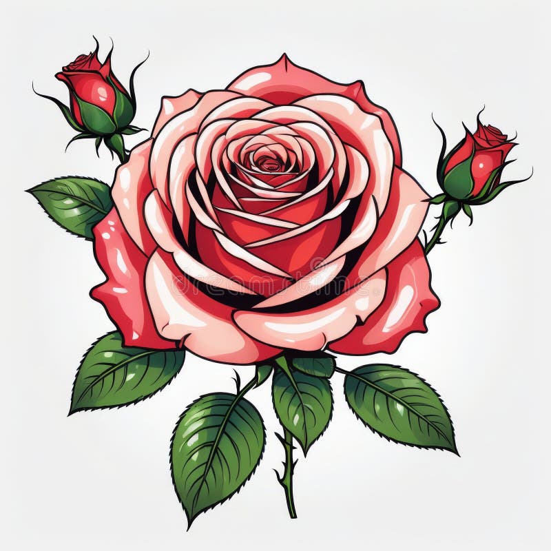 Elegant Rose Illustration for Tattoos and Graphic Design Stock ...