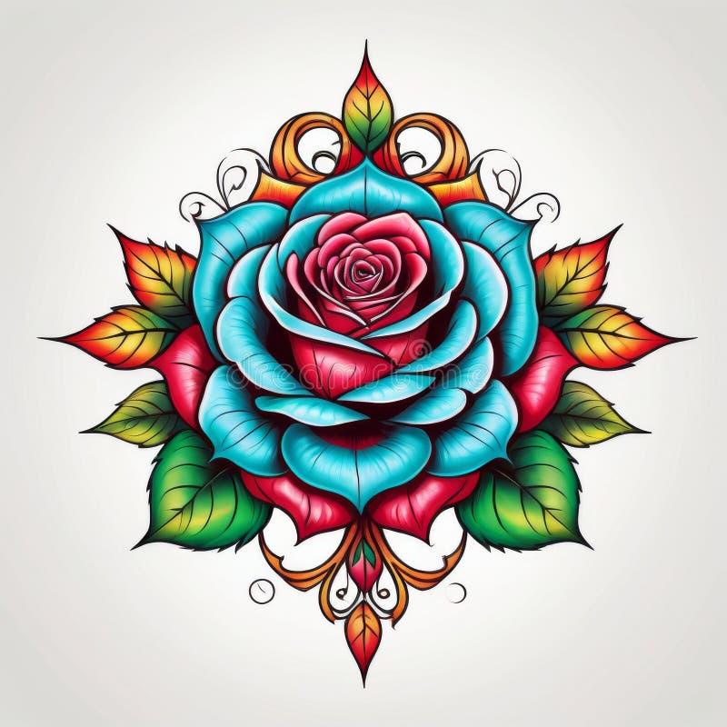 Elegant Rose Illustration for Tattoos and Graphic Design Stock ...