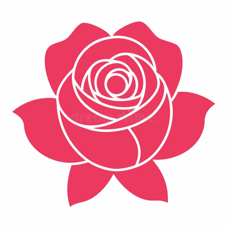 A Elegant Rose with a Simple, Bold Outline Stock Illustration ...