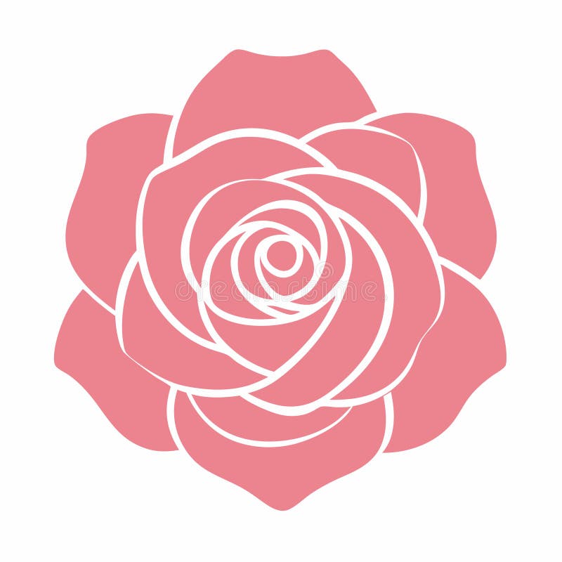 A Elegant Rose with a Simple, Bold Outline Stock Photo - Illustration ...