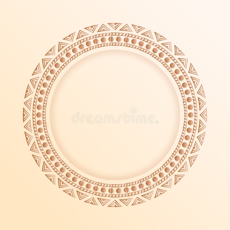 Elegant Round Border Frame Design in Lace Pattern Stock Vector ...