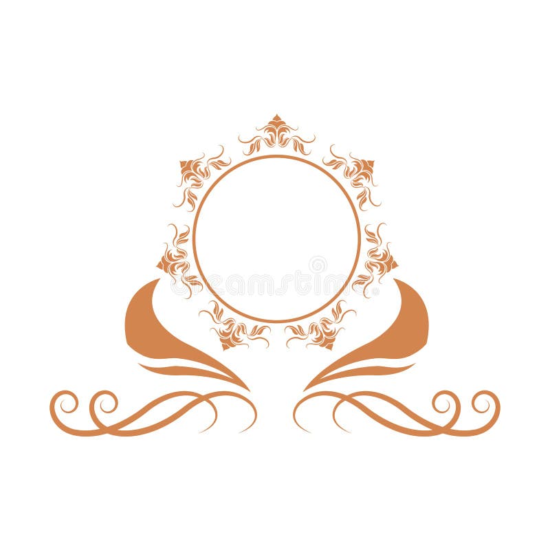 Elegant Round Decorative Frame Flourish Calligraphy Golden Stock Vector ...