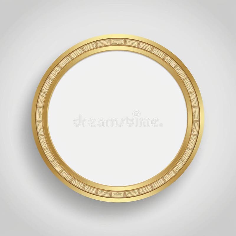 Elegant Round Frame Design with a Gold Border for Creative Projects and ...