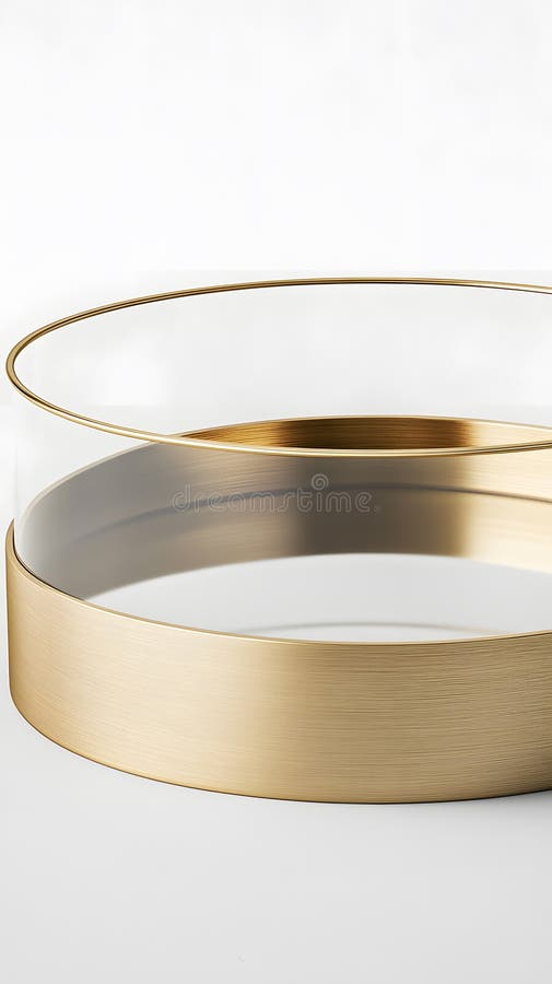 Elegant Round Glass Display with Gold Accents Stock Illustration ...