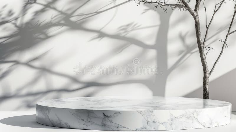 An Elegant Round Marble Podium that Casts Beautiful and Natural Shadows ...