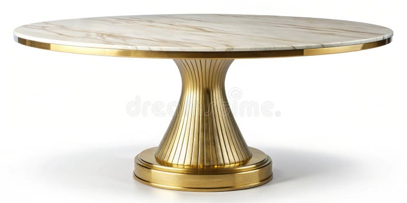 Elegant Round Marble Top Dining Table with Gold Base. Generative AI ...