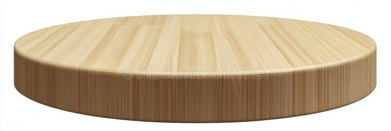An Elegant, Round Wooden Platform Rests Smoothly on a Wooden Base ...