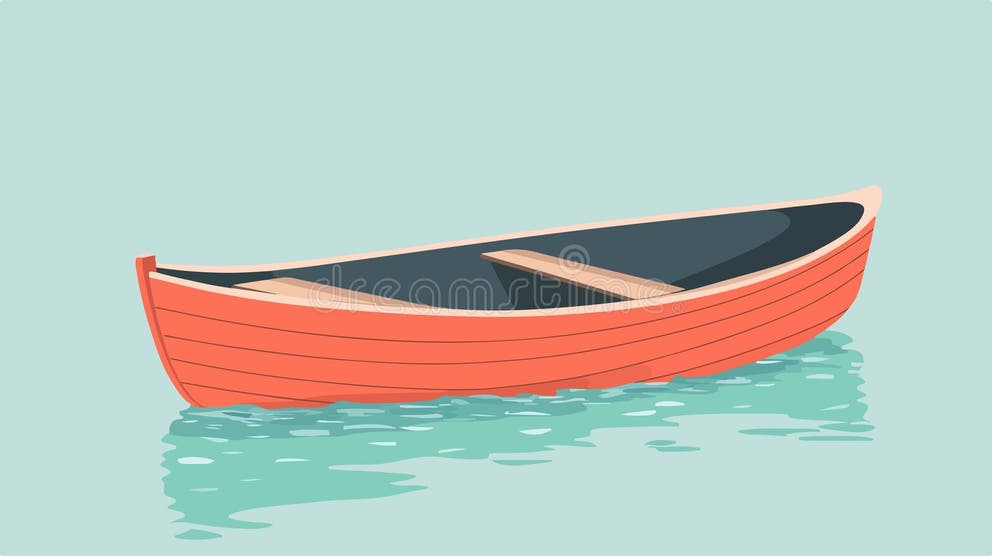 Elegant Rowing Boat Vector Illustration - Simple Graphic Design Stock ...