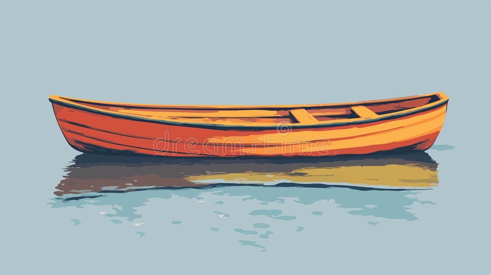 Elegant Rowing Boat Vector Illustration - Simple Graphic Design Stock ...