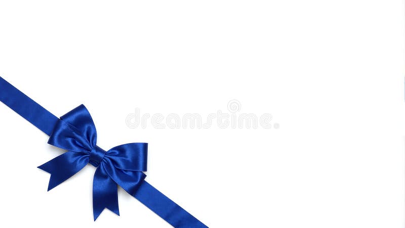 Elegant Royal Blue Ribbon on White Background Stock Illustration ...