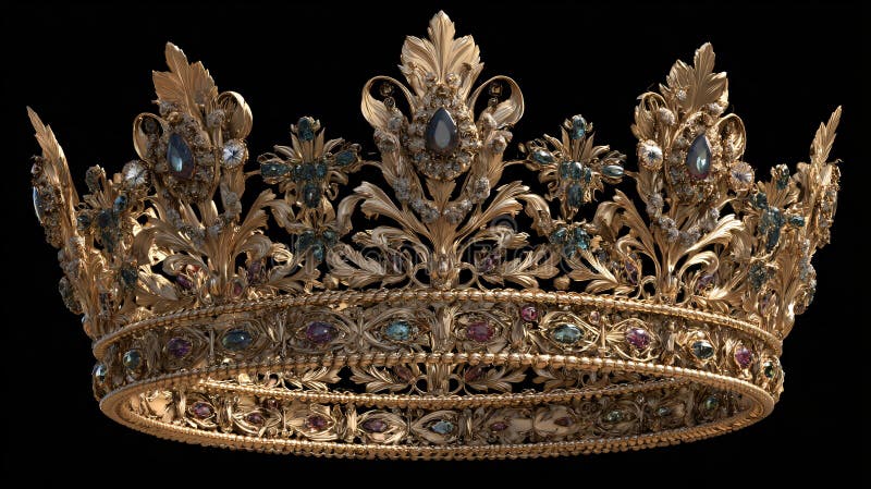 Elegant Royal Crown Isolated on White Background - Professional Ai ...