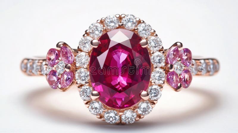 Elegant Ruby and Diamond Ring Design Stock Image - Image of luxury, unique: 370870325