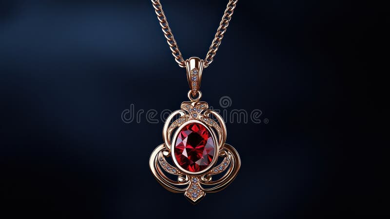 Elegant Ruby Necklace with Intricate Design Stock Illustration ...