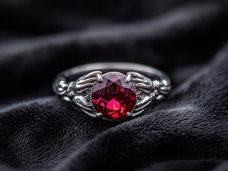 Elegant Ruby Ring on Black Fur Stock Illustration - Illustration of lavish, ruby: 329878448